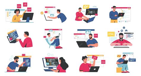 Premium Vector Front End And Back End Development Abstract Characters