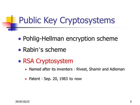 ppt rsa cryptosystem algorithms implementation and security
