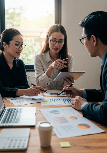 Teamwork And Business Analysis Ai Generated Image