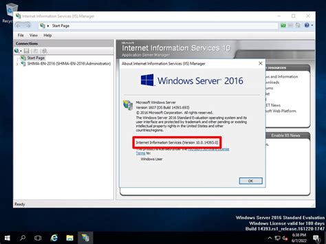 Windows Server 2016：web Server Iis Version Verification Procedure