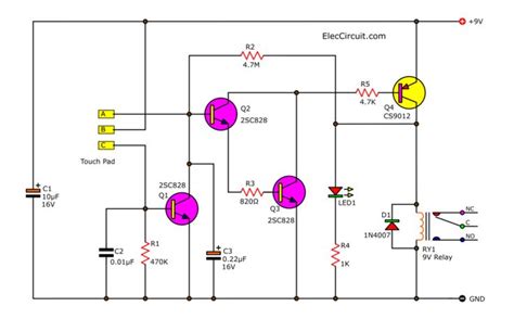 8 Simple Touch Switch Circuit Projects ElecCircuit Com Circuit Projects Circuit Switch