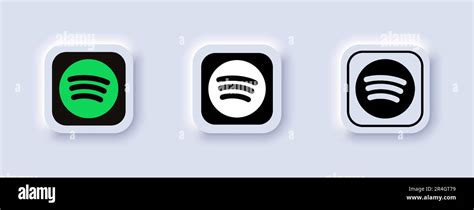 Collection Of Different Spotify Icons Social Media Logo Line Art And Flat Style Isolated On Collection Of Different Spotify Icons Social Media Logo Line Art And Flat Style Isolated On