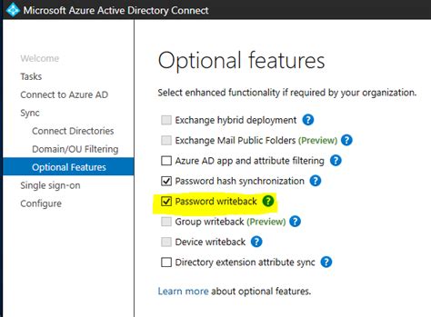 Setting Up Self Service Password Reset With Writeback To On Premises