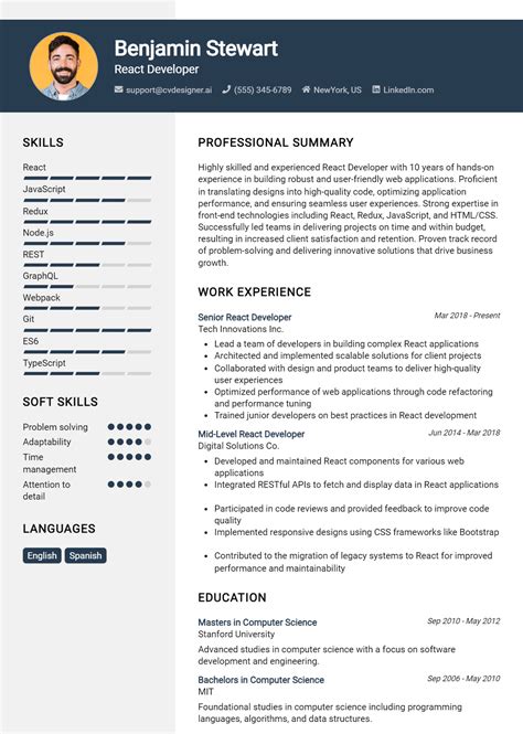 25 Web Developer Cv Examples And Free Templates For 2024 Cvdesigner Ai