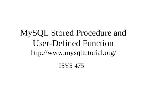Ppt Mysql Stored Procedure And User Defined Function Mysqltutorial Dokumentips