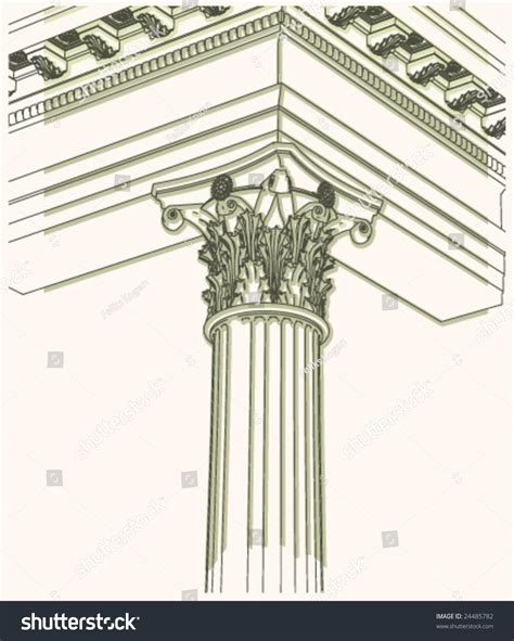 Drawing Corinth Pillar Stock Vector Royalty Free 24485782 Shutterstock