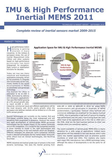 Imu And High Performance Inertial Mems 2011 I Micronews
