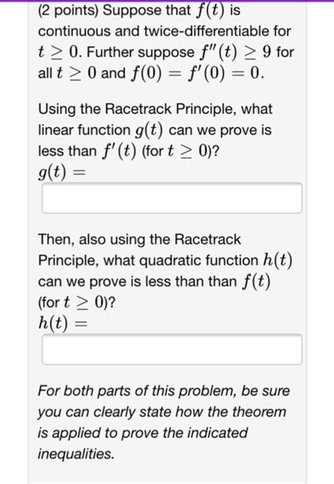 Solved Suppose That F T Is Continuous And