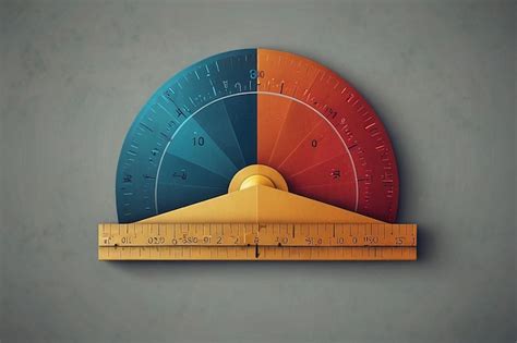 Protractor Ruler Measuring Tool 3d Vector Icon Cartoon Minimal Style