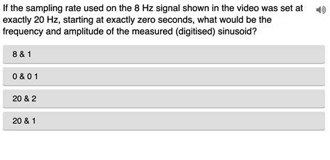 15 If The Sampling Rate Used On The 8 Hz Signal Chegg Com
