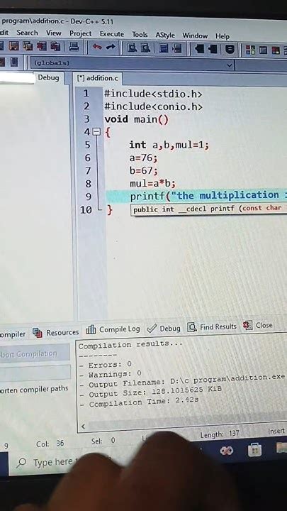 Two Number Multiplication C Programming Coding With Shubhamshree
