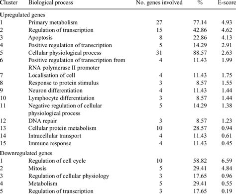 functional annotation clustering of differentially expressed genes