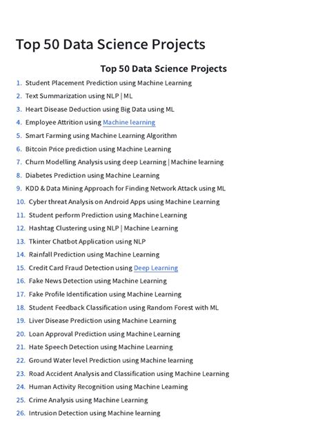 kenny 230724 top 50 data science projects pdf machine learning