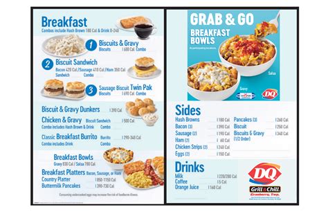 Dairy Queen Breakfast Menu