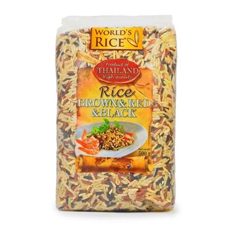 Рис коричневый, красный и черный World's rice 500 г - купить за 88.00 ...