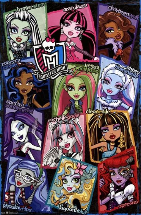 Rolled Poster Monster High Grid Laminated 24 X 36 Framed