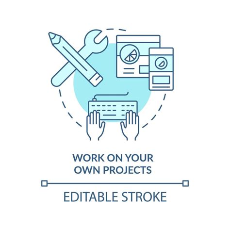 Work On Your Own Projects Turquoise Concept Icon Becoming Web Designer