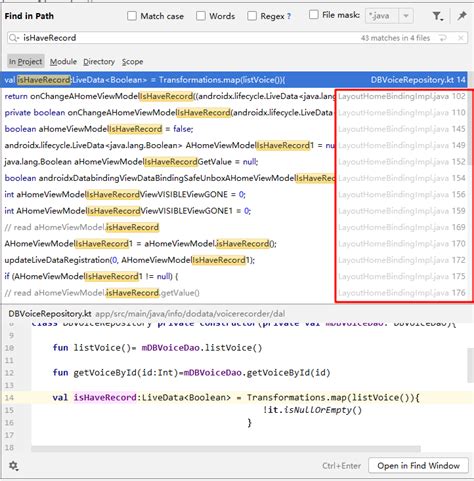 How Can I Exclude Auto Generation Code When I Search Text In Android