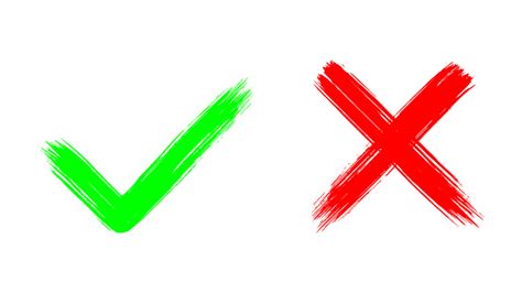 두 더러운 그런 지 손으로 그린 브러시 스트로크 크로스 X와 진드기 확인 확인 표시 벡터 일러스트 레이 션 흰색 배경에 고립 체크 박스 웹 등의 투표에 대 한 표시 기호