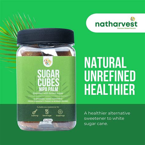 Natharvest Nipa Palm Sugar Cubes 8 8 Oz Natural Non Gmo Vegan Sweetener With Lower Glycemic