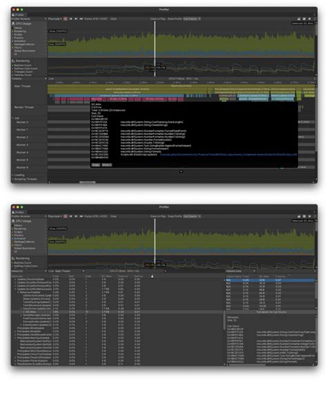 cpu usage profiler モジュール unity マニュアル
