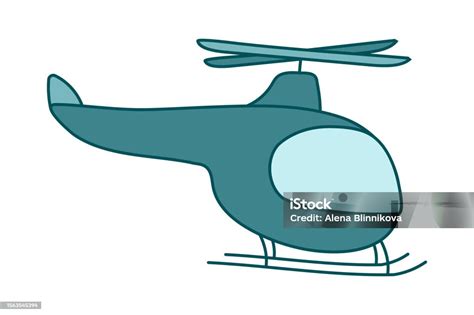 공중에서 헬리콥터 프로펠러를 이용한 항공 운송 항공 측면도 그려진 항공기 여행 컬러 이미지 개요 드로잉에 대한 스톡 벡터 아트 및 기타 이미지 Istock