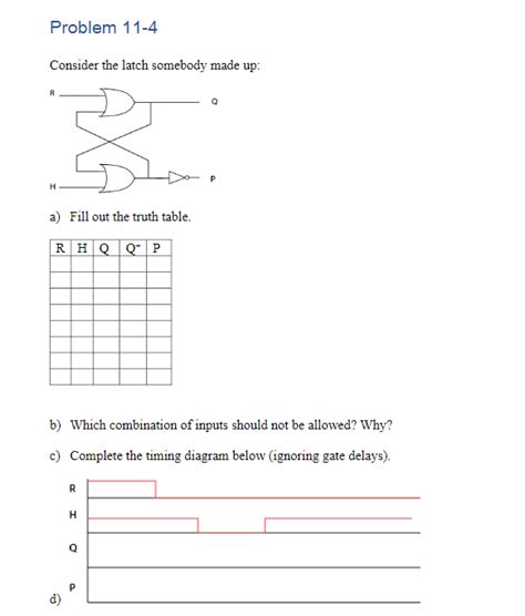 Solved Problem 11 4 Consider the latch somebody made up R Р Chegg com