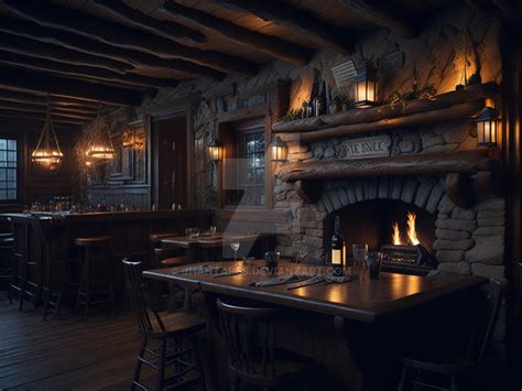 A Cozy Rustic Pub With A Wooden Bar By Jhantares On Deviantart
