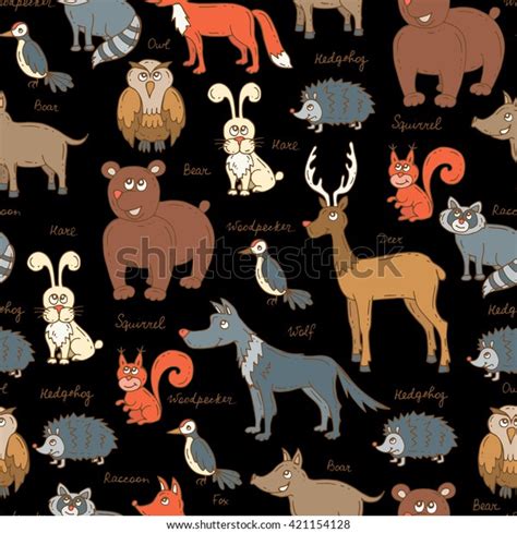 Vector Seamless Pattern Hand Drawn Colored Stock Vector Royalty Free Shutterstock