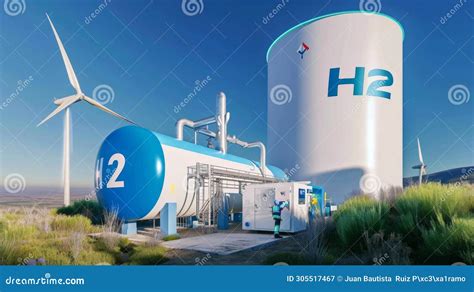 Hydrogen Energy Storage And Wind Farm Integration Facility Stock Image Image Of Technology