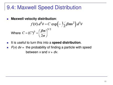Ppt 9 1 Historical Overview 9 2 Maxwell Velocity Distribution 9 3