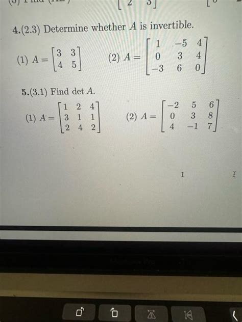 Solved Determine Whether A Is Invertible Chegg