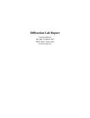 Diffraction Lab Report Docx Diffraction Lab Report Caroline Halford Due Date March