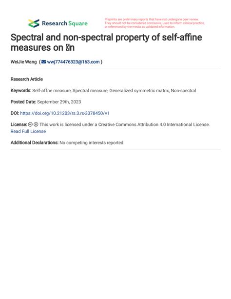 Pdf Spectral And Non Spectral Property Of Self Affine Measures On ℝn