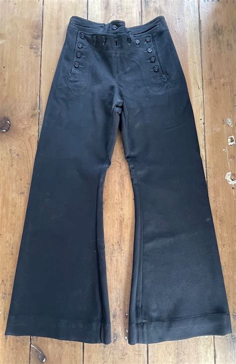 Vintage Wwii 13 Button Us Navy Wool Bellbottom Pants … Gem