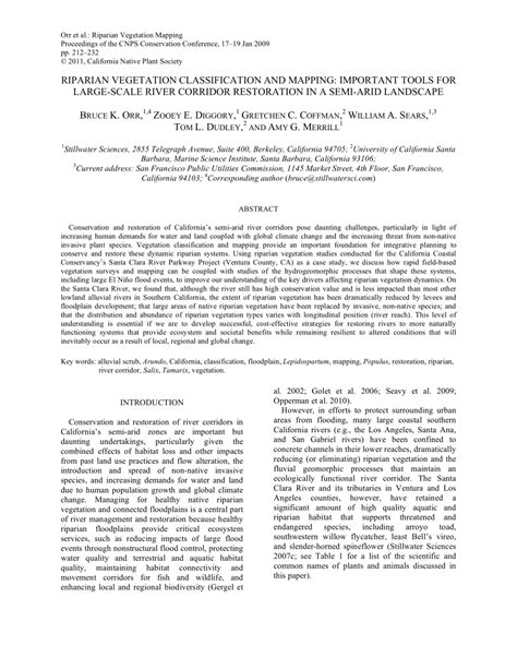 Pdf Riparian Vegetation Classification And Mapping Important Tools