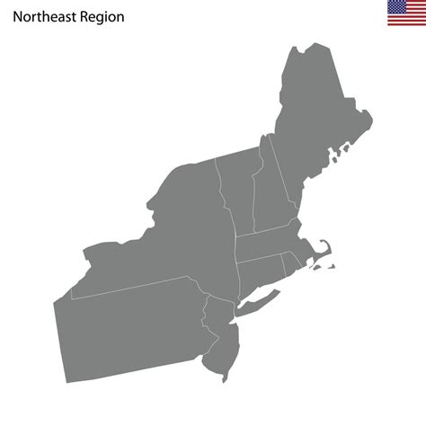 High Quality Map Of Northeast Region Of United States Of America