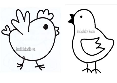 Цыпленок аппликация из крупы - картинки шаблоны