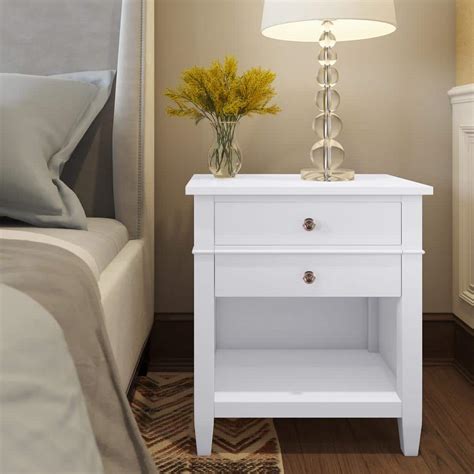 Simpli Home Carlton Solid Wood 24 In Wide Transitional Bedside