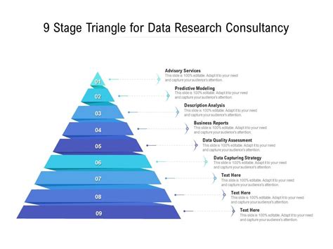 9 Stage Triangle For Data Research Consultancy Templates Powerpoint Presentation Slides