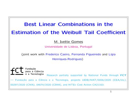 Pdf Best Linear Combinations In The Estimation Of The Weibull Tail