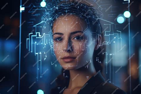 Premium Photo Womans Face Surrounded By Lines And Dots Abstract Art