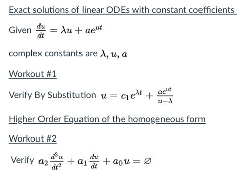 Solved Exact Solutions Of Linear ODEs With Constant Chegg
