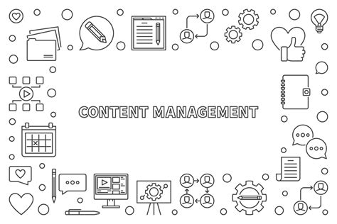 Content Management Vector Concept Thin Line Minimal Frame 14761957