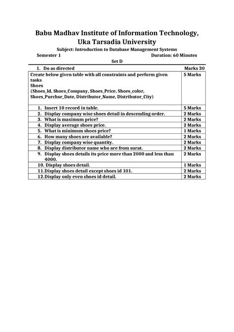 Database Management System Exam Paper Sem 1 2022 Papers Database