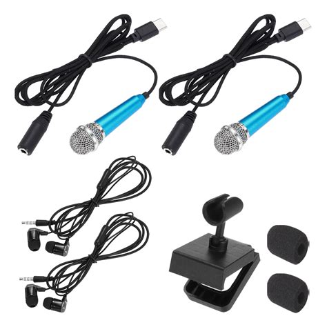 2 Pcs Mini Microphone Mini Mic Tiny Microphone Phone Type C Mic Small Microphone With Bracket