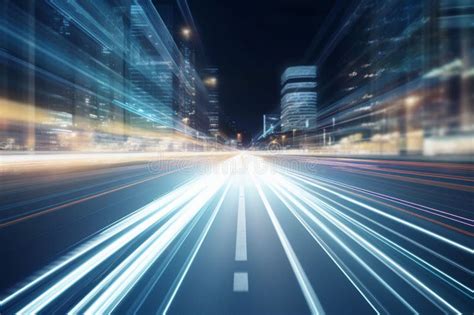 High Speed With Binary Code Numbers On Motion Blurred Path Or Track
