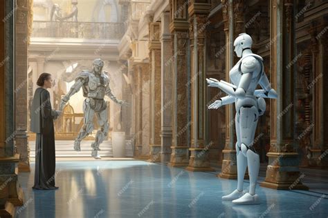 Premium Photo Robot Guide Leading A Tour In A Museum Or Historic 00514 00