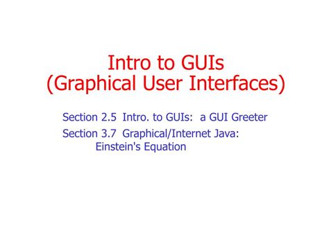 ppt intro to guis graphical user interfaces powerpoint presentation