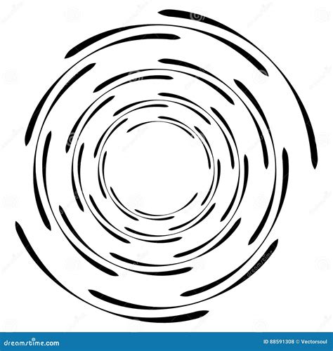 Abstract Geometric Spiral Ripple Element With Circular Concentric